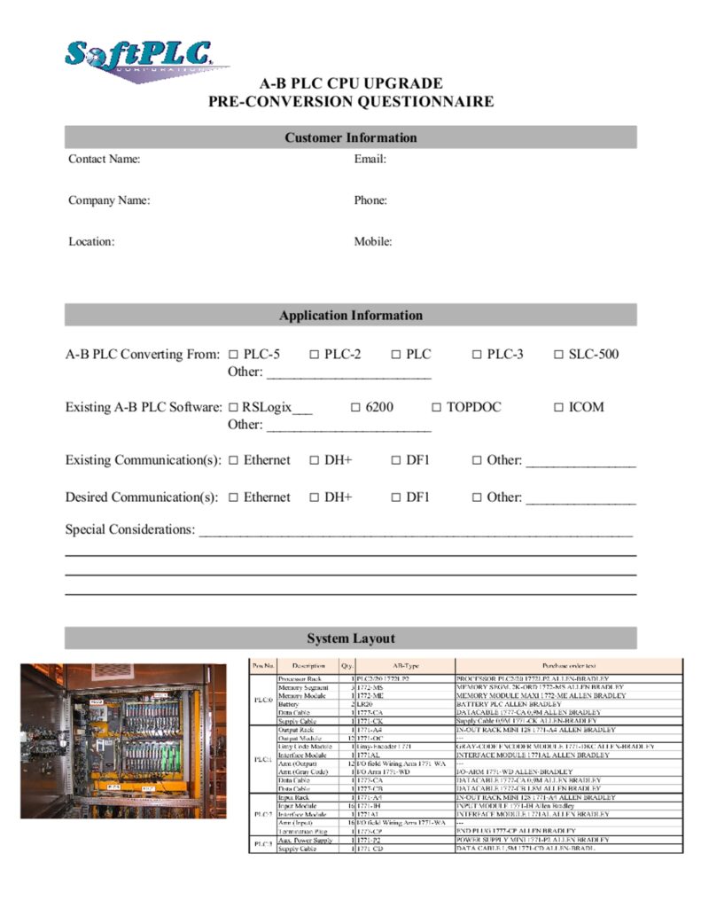 Allen Bradley Plc Programdocumentation Conversion Service Softplc Eshop